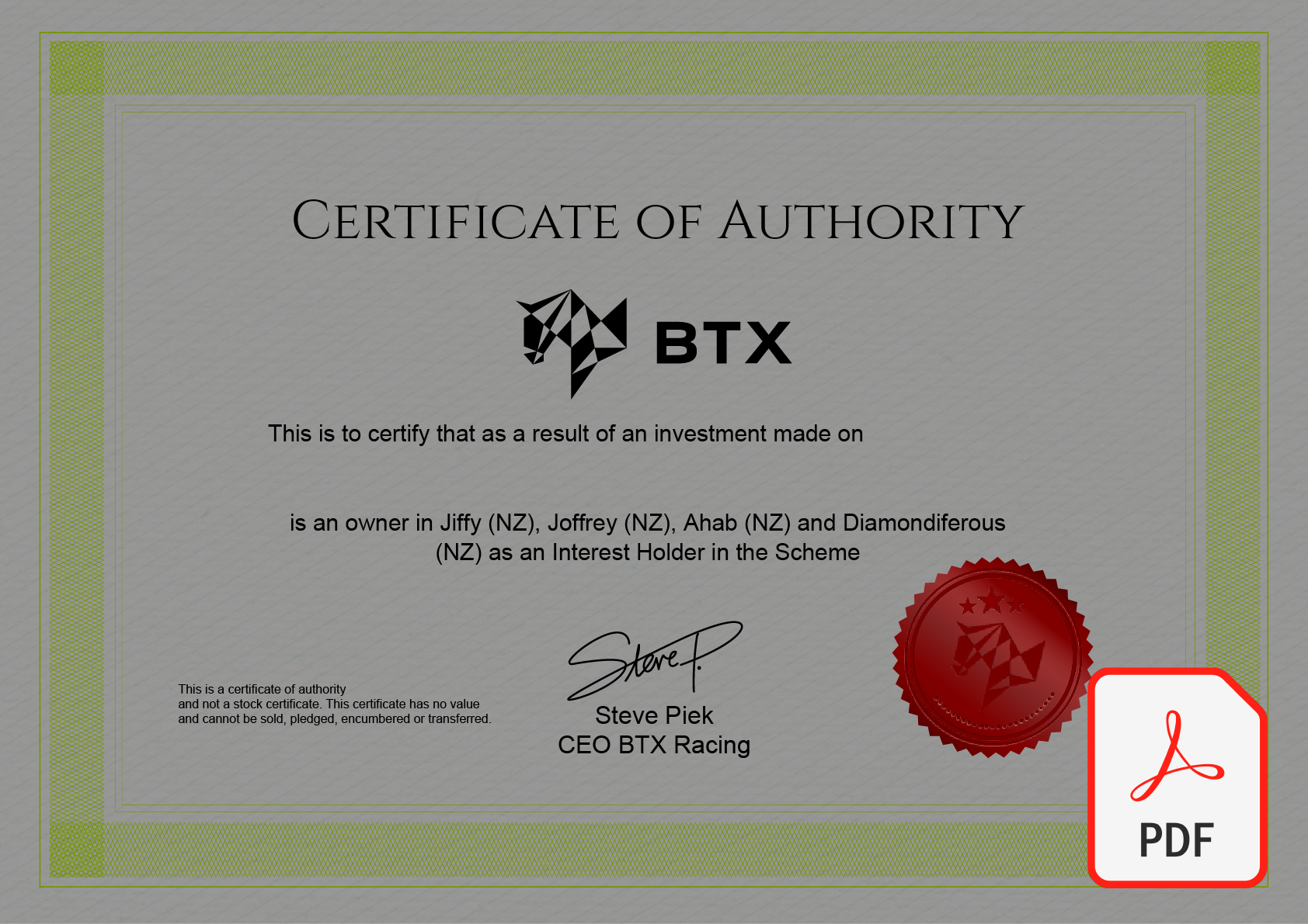 STAYERS PACK GIFT CARD - BTX Racing